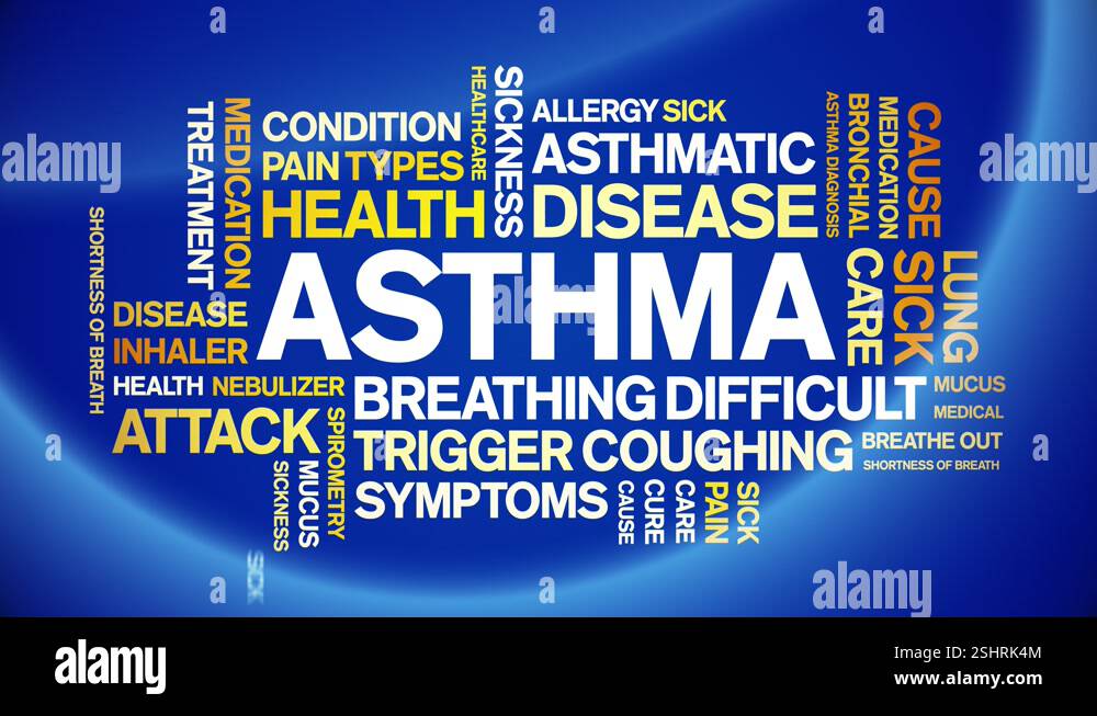 Asthma animated word cloud,tag animation kinetic typography seamless ...