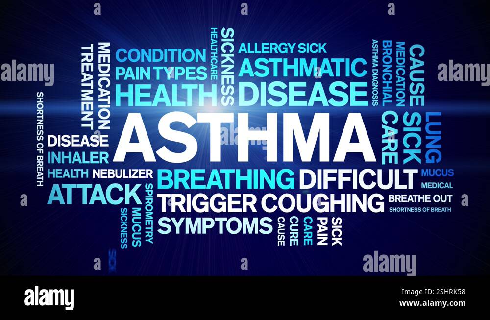 Asthma animated word cloud,tag animation kinetic typography seamless ...