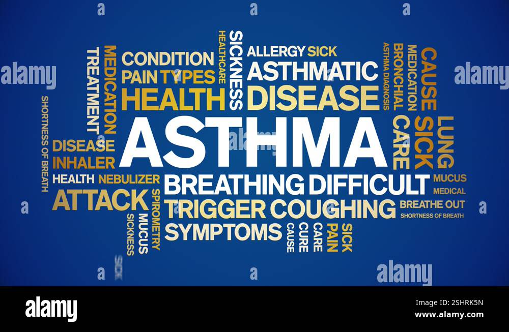 Asthma animated word cloud,tag animation kinetic typography seamless ...