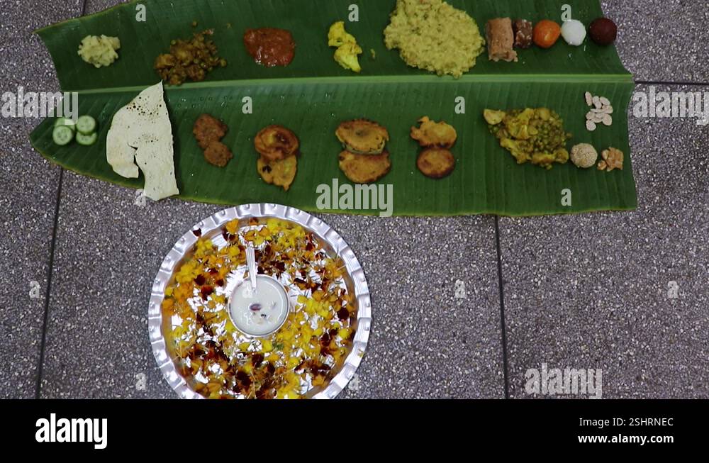 indian traditional mithila region food served at banana leaf at ...