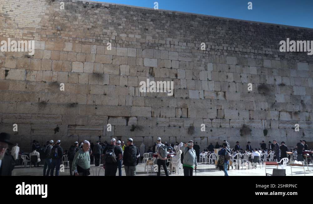 Western Wall Wailing Wall Jerusalem Israel Temple wide shot Stock Video ...