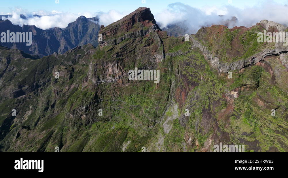 Sheer Rock Wall Of Pico do Arieiro Peak In Madeira Island, Portugal ...