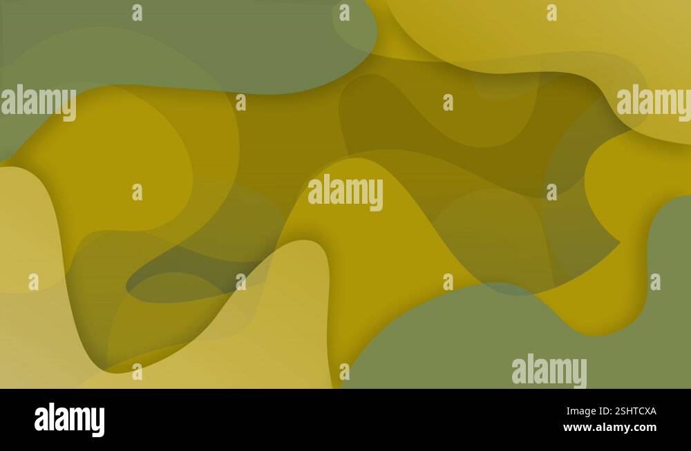 Abstract animated background of green and yellow jelly shapes moving ...