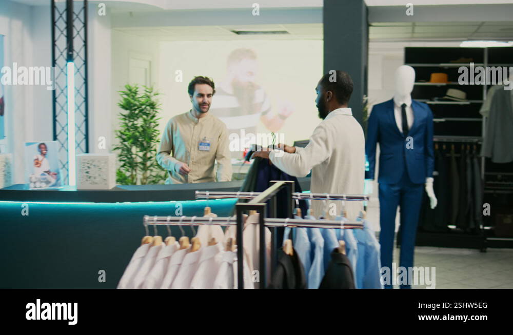 Male shopper buying formal Stock Videos & Footage - HD and 4K Video ...