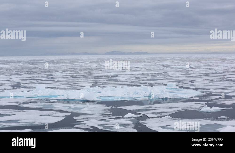 Rotten sea ice at over 80 degrees North off the north coast of Svalbard ...