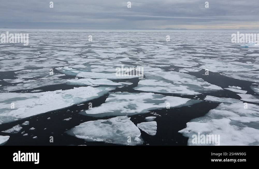 Rotten sea ice at over 80 degrees North off the north coast of Svalbard ...