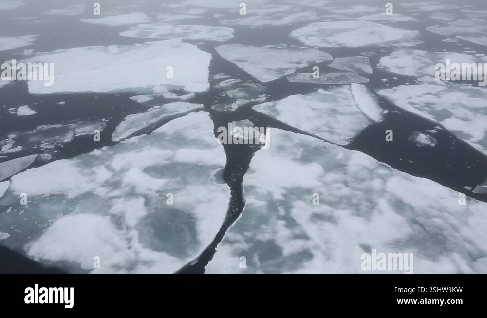 Rotten sea ice at over 80 degrees North off the north coast of Svalbard ...