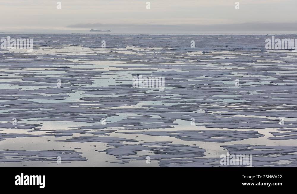 Rotten sea ice at over 80 degrees North off the north coast of Svalbard ...