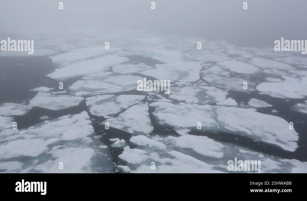 Rotten sea ice at over 80 degrees North off the north coast of Svalbard ...
