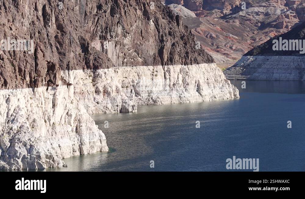 Lake Mead at exceptionally low levels following the four year long ...