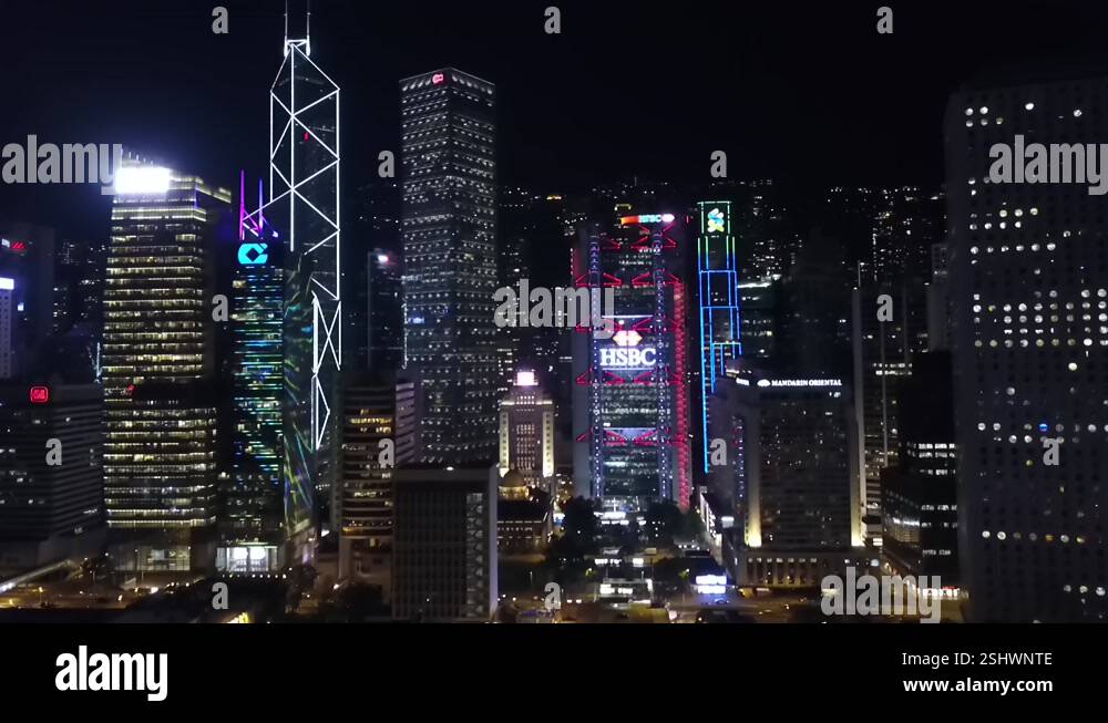 Buildings illuminated with buildings in the sky Stock Videos & Footage ...