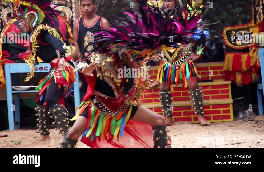 Traditional Black Mask (Topeng Ireng) Dance. Performance In Boyolali ...