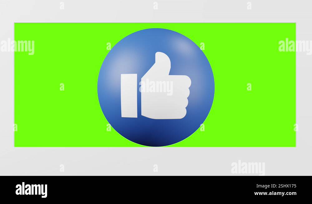 Facebook like emoji reaction button with 3D effect overlay, green ...