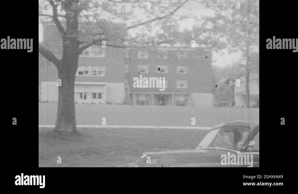 1950s: Campus of University of Connecticut and dorms. Pond and grounds ...