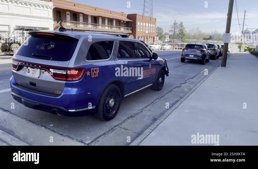 Rear of a Georgia State Patrol police SUV cruiser Stock Video Footage ...