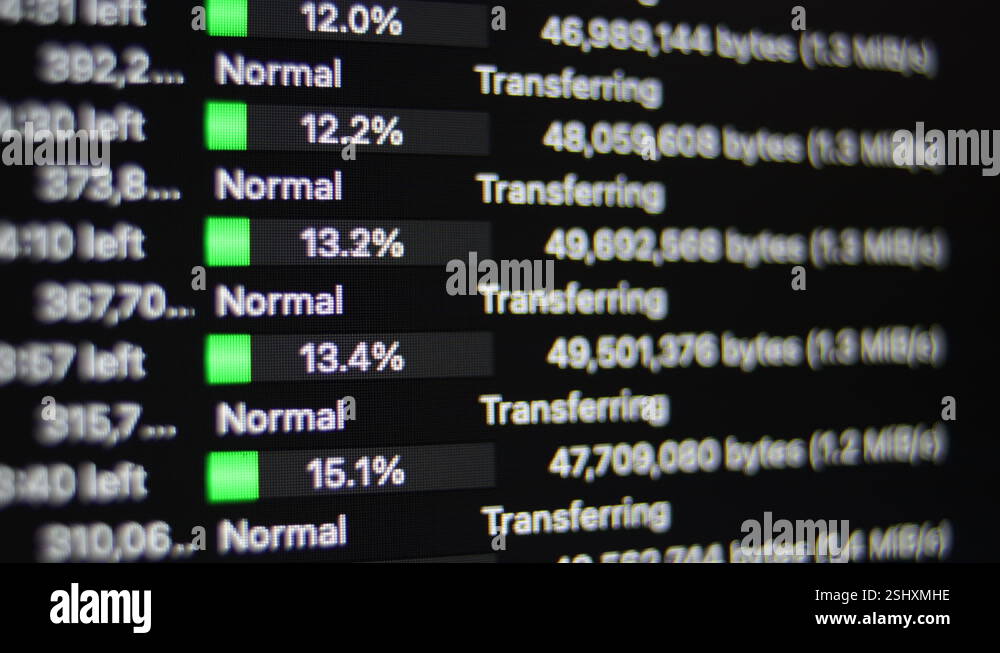Internet data transfer speed, information download, download progress ...