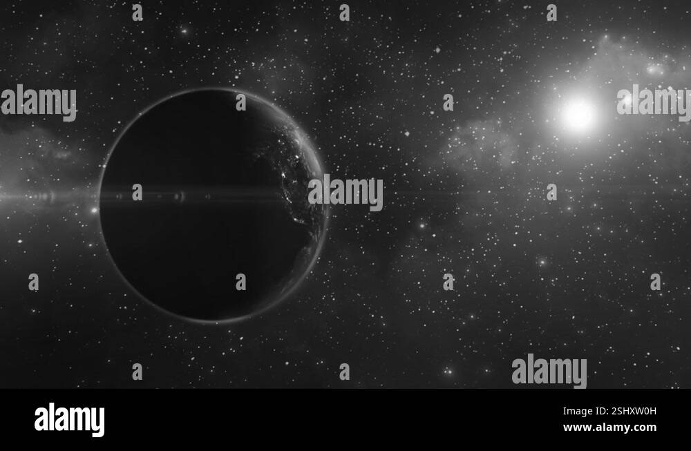 Planet Earth rotating in space stars galaxy universe science world ...