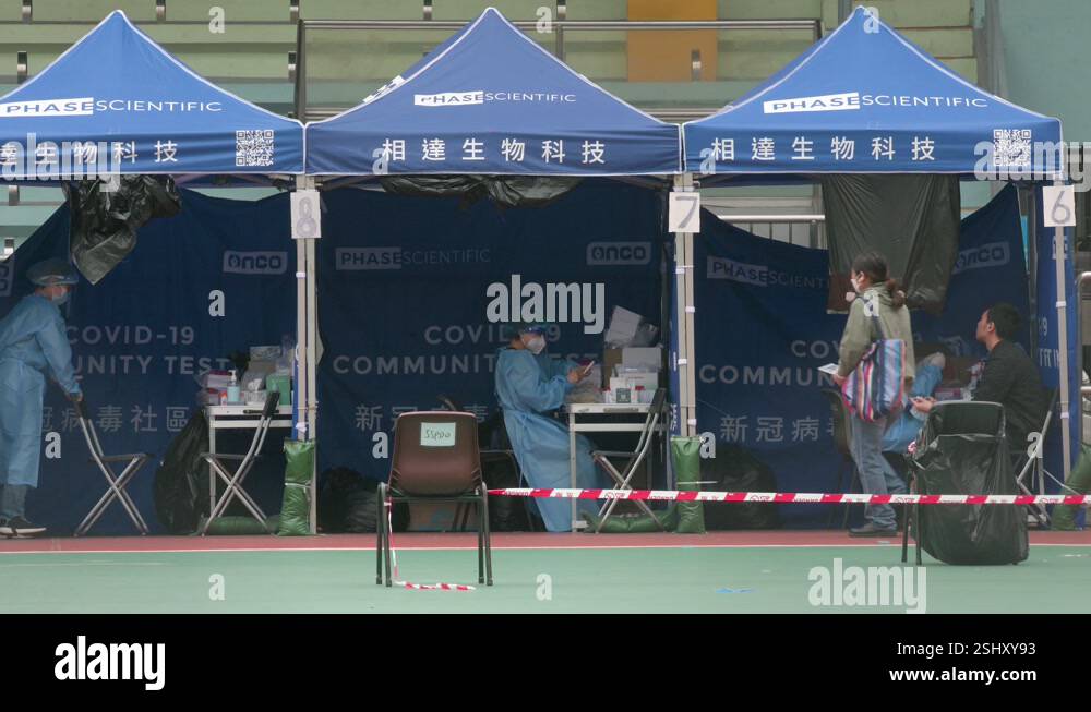 Patients go through Coronavirus (Covid-19) PCR testing at a Community ...