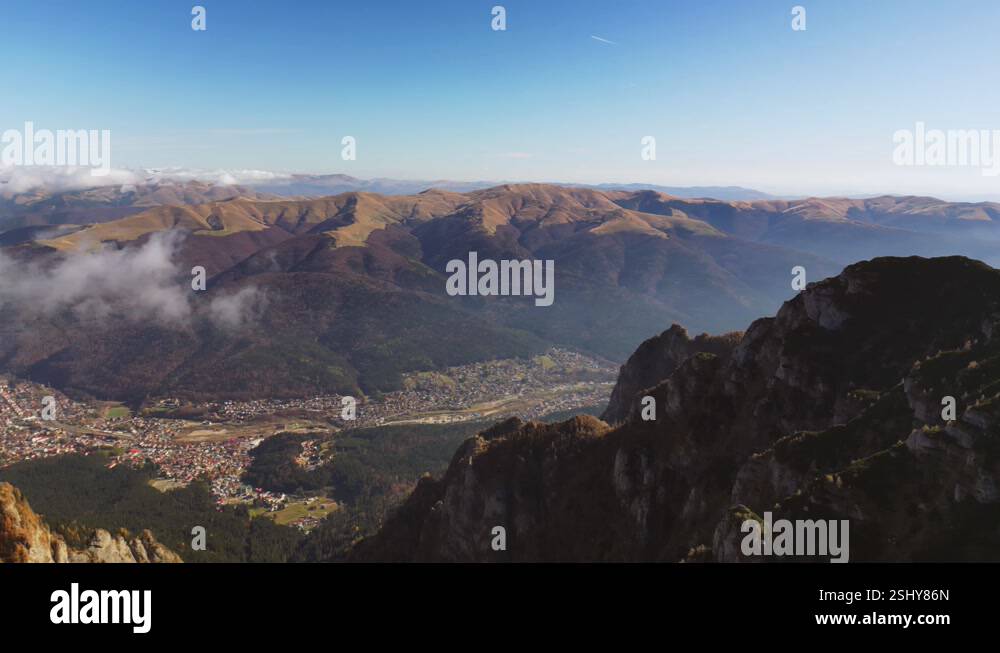 Prahova County, Muntenia, Romania, scenic natural drone landscape over ...