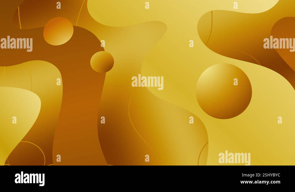 Yellow curvy and smooth abstract vector animation of gradient shapes in ...