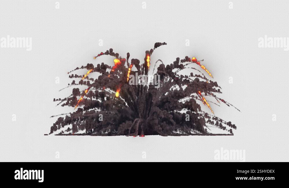 4k Meteor Explosion Impact- flying in the sky, meteorite falls, alpha ...