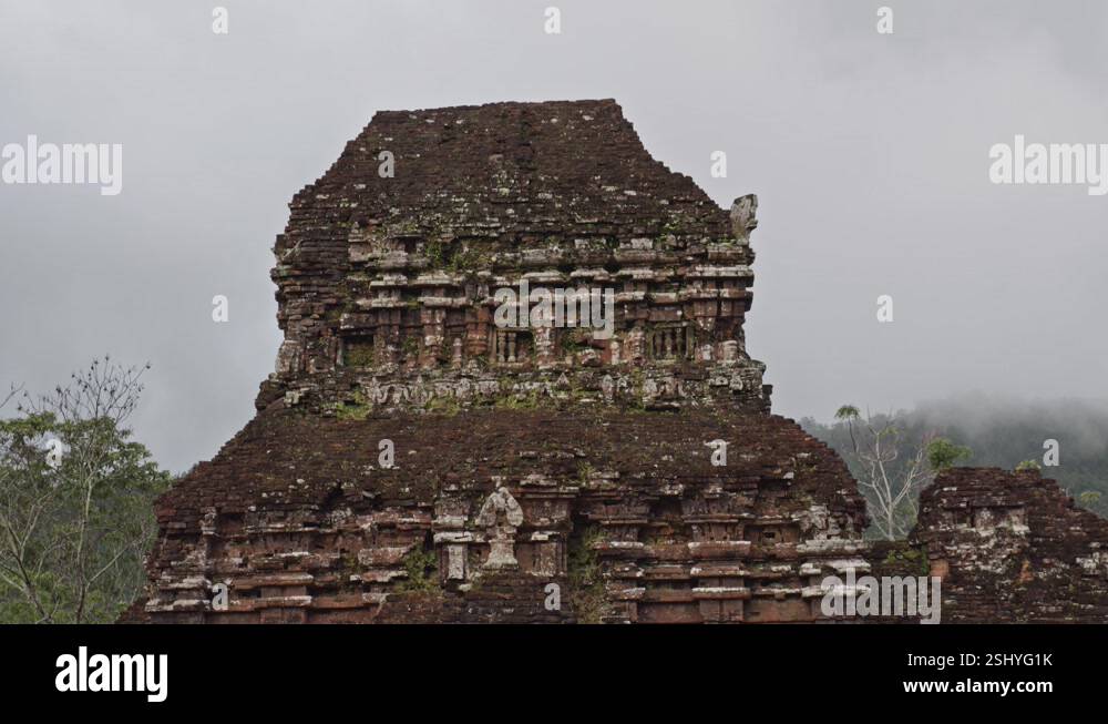 The temple complex of the Chăm Pa people in My Son (Mỹ Sơn or Stock ...