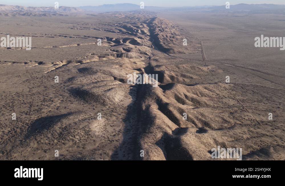 Aerial of the San Andreas Earthquake Fault near Los Angeles Stock Video ...
