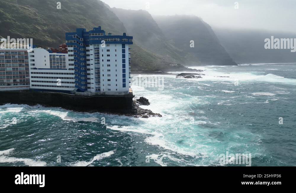 Inside the wave apartments in Mesa del Mar natural sea water pool area ...