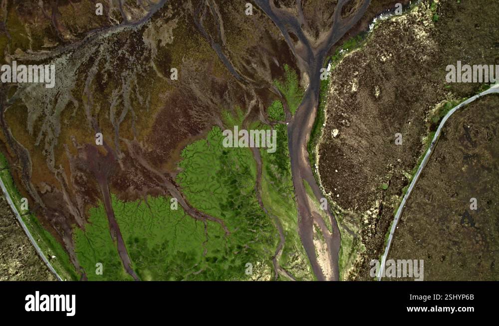 Rich Colors In Birds Eye View Of River Marsh In The Isle Of Skye ...