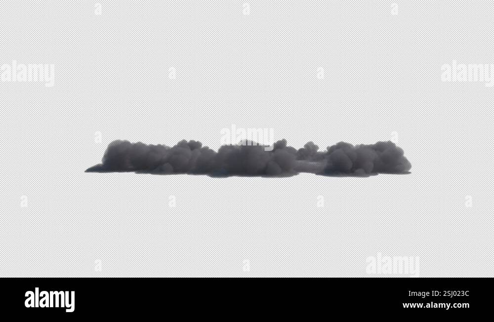 Nuclear Atom Explosion view with large mushroom cloud and shockwave ...