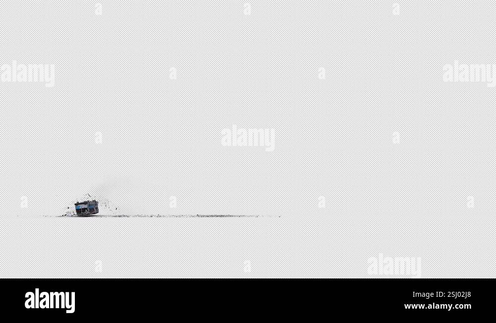 realistic bus Crash Accident, moves right to left, isolated 4k ...