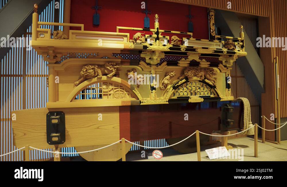 Traditional Japanese Mikoshi Float at Takayama JR Station Stock Video ...