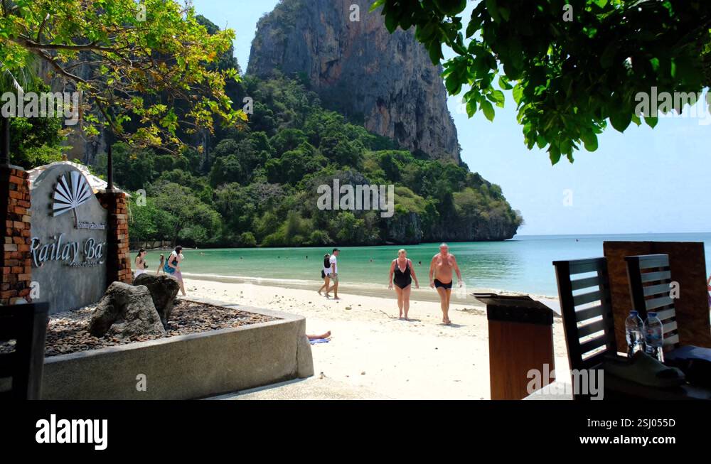 Railey bay and beach in Krabi Thailand Stock Video Footage - Alamy