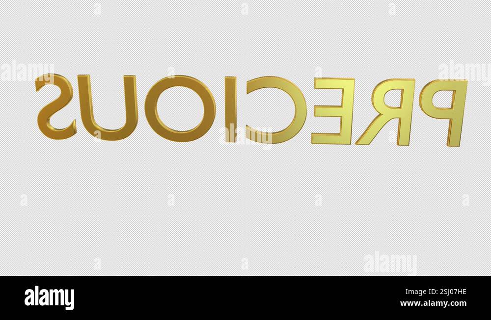 Animated rotating around three dimensional golden text or word Precious ...