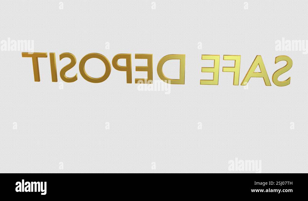 Animated rotating around three dimensional golden text or word Safe ...