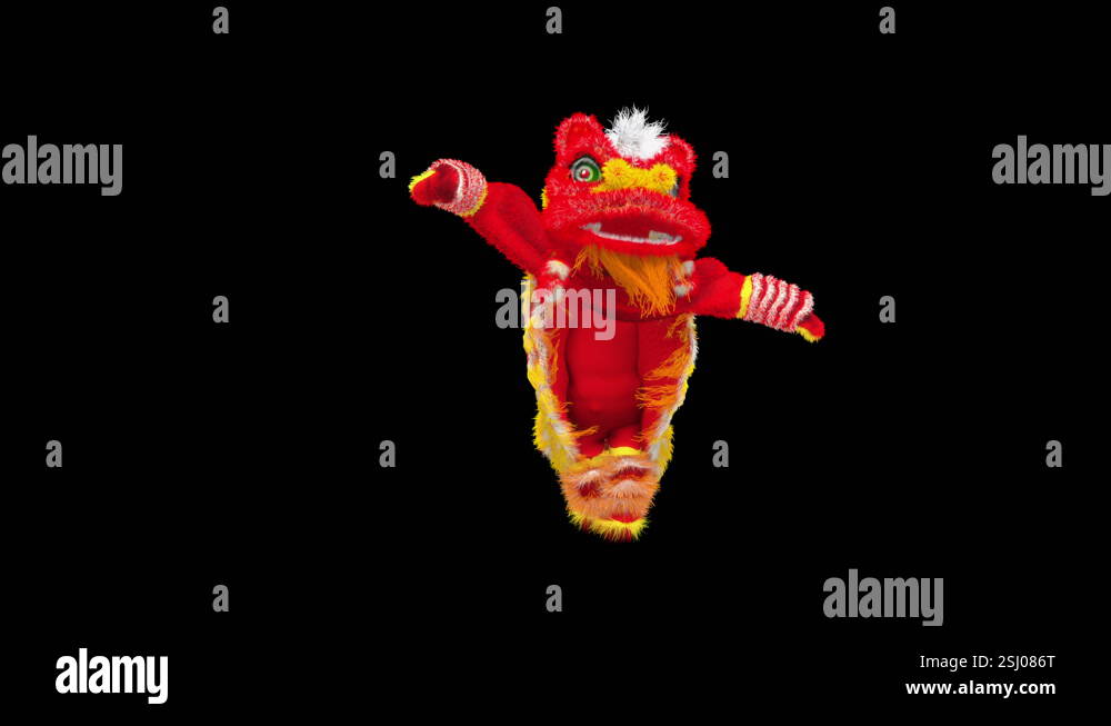 Chinese New Year,Lion Dancing,with Alpha matte Stock Video Footage - Alamy