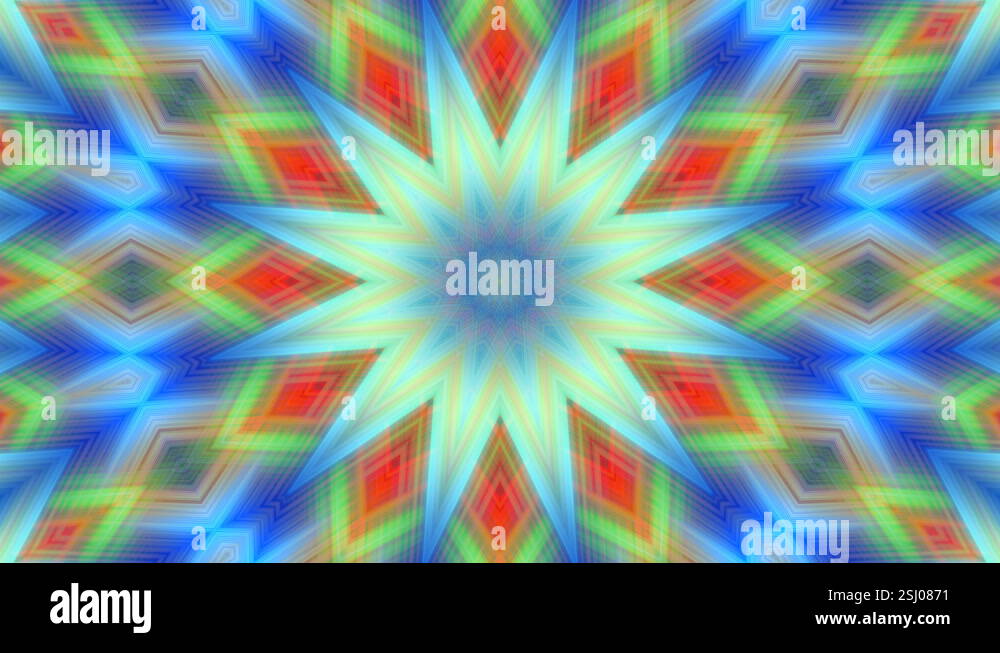Magic mandala with stars shapes transforming and changing colours Stock ...