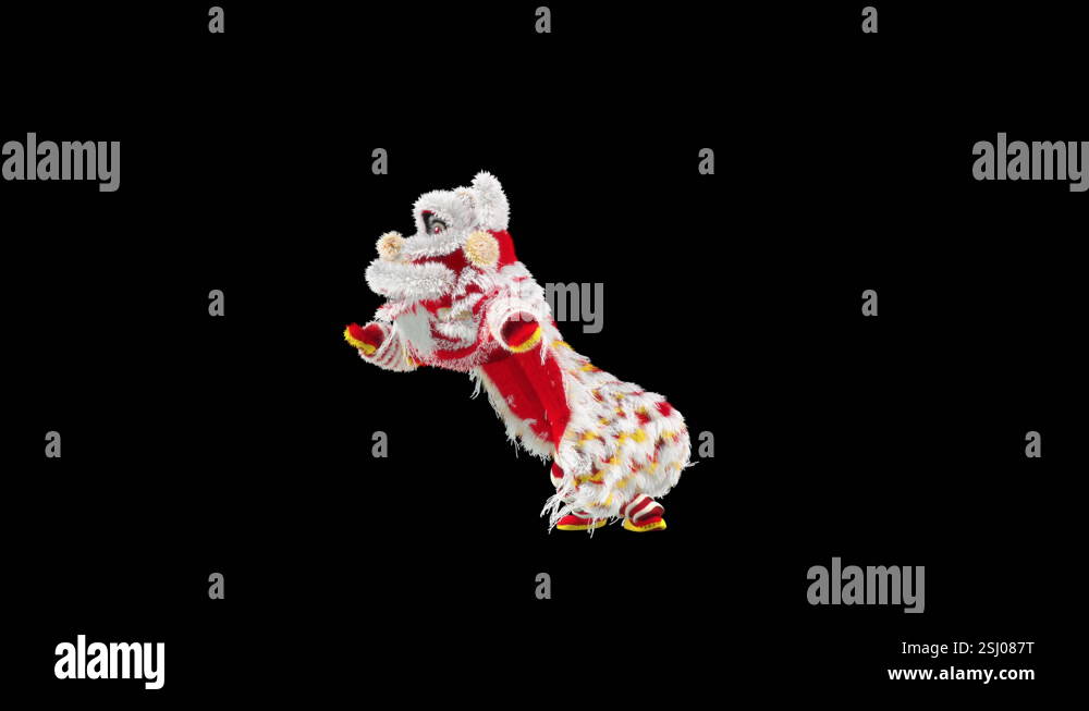 Chinese New Year,Lion Dancing,with Alpha matte Stock Video Footage - Alamy