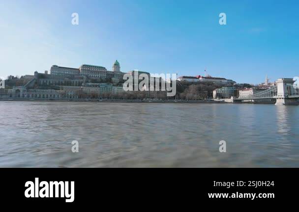 Breathtaking and stunning panoramic view of Buda Castle timeless icon of Hungarian history in ...