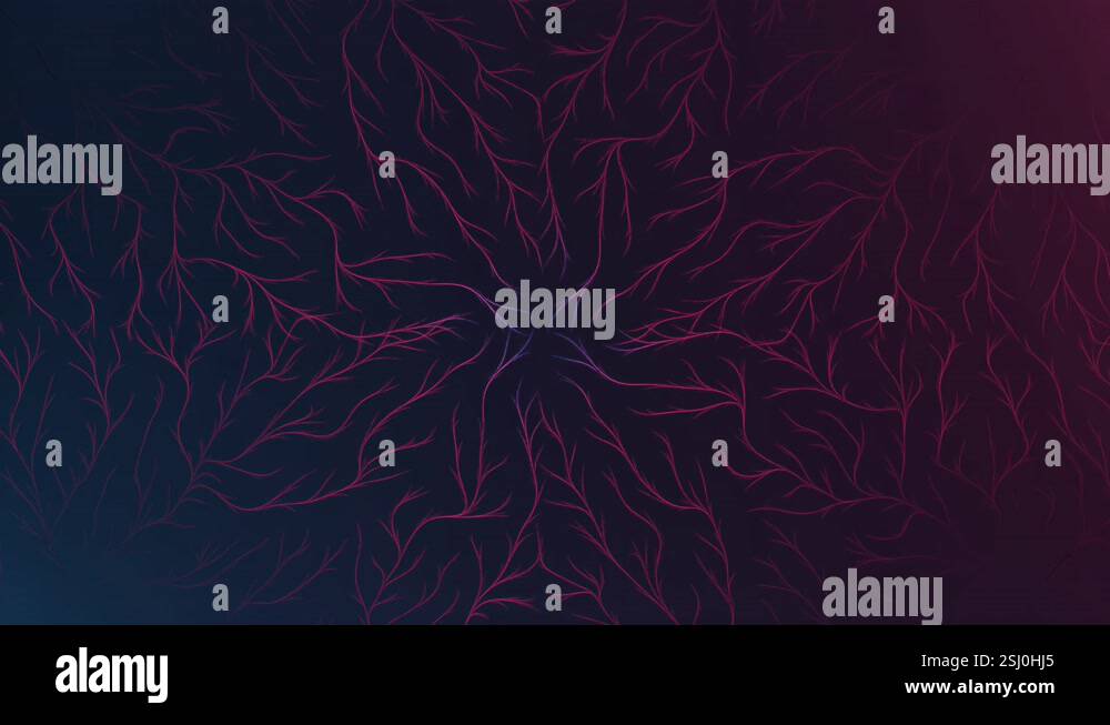 Electrical impulses flow over network toward central point; 3D ...