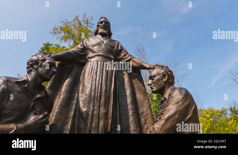 A statue marking the Restoration of the Priesthood authority in the ...