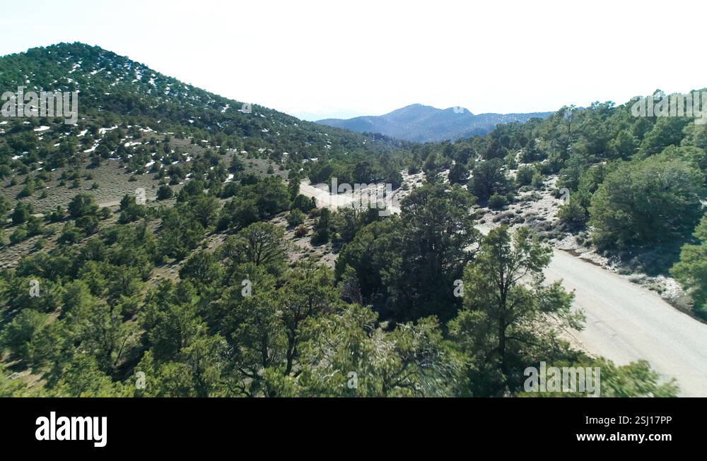 Aerial Forward Shot Of Adventure Vehicle Moving On Road Against Clear ...