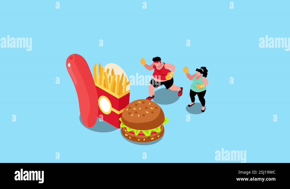 Couple in ready to exercise saying no to junk food Stock Video Footage ...