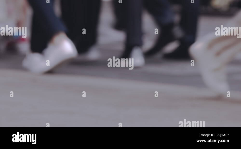 Pedestrians' Feet On A Busy Street Stock Video Footage - Alamy