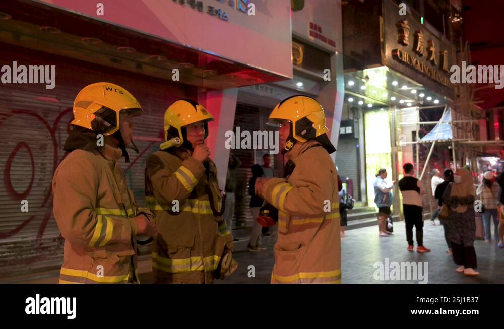 Firefighters respond to an emergency call where a massive fire broke ...