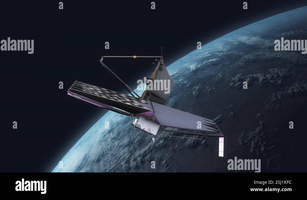 James Webb Space Telescope JWST Sunrise Above Planet Earth Atmosphere ...