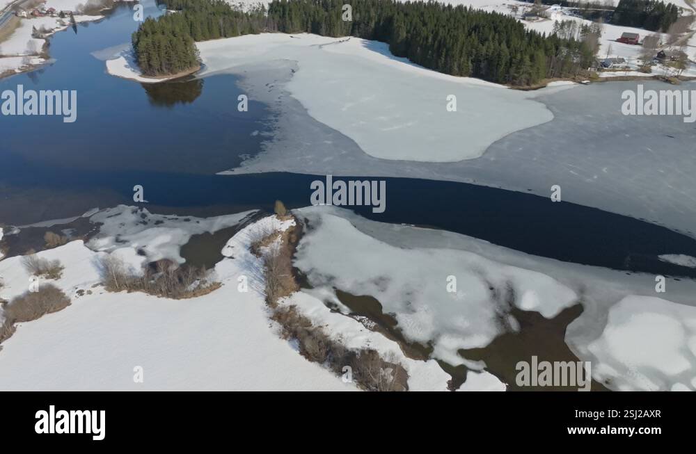 Ice melting from river Strandaelvi in Voss Norway during spring - Sunny ...