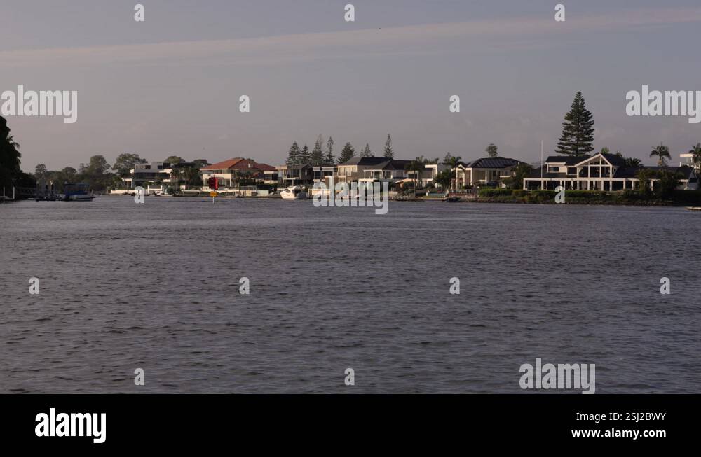 Luxury Housing on the Nerang River on the Gold Coast, Queensland ...