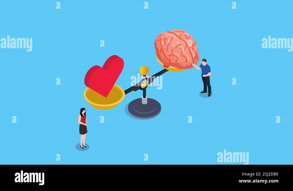 Two people comparing logic thinking and intuition on scales Stock Video ...