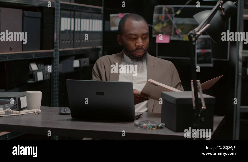 Professional inspector studying crime scene clues Stock Video Footage ...